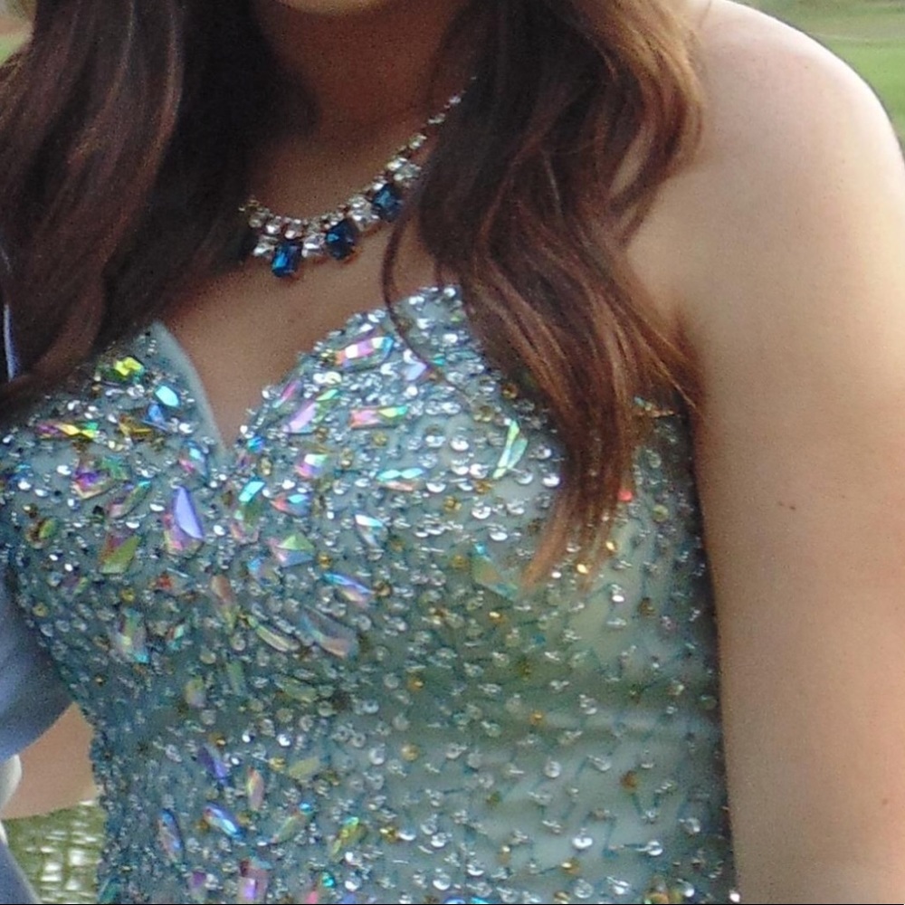 Aqua Crystal Prom/Homecoming Dress - Gem